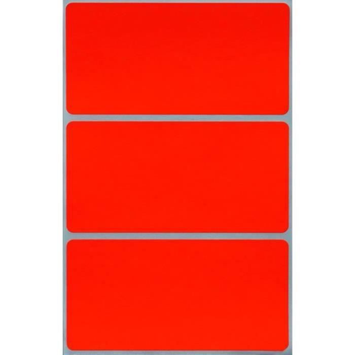 Gommettes Étiquettes Autocollantes Rectangulaires Rouge Fluo Environ ...