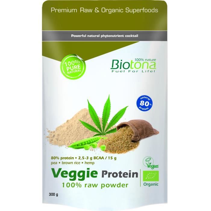 Biotona Superfood Veggie protein raw powder 300 g Bio - Cdiscount Santé ...