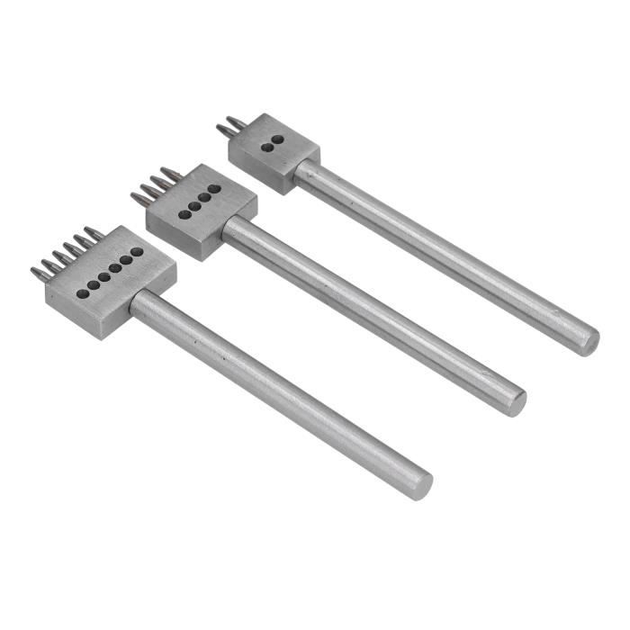 EJ.life outil de poinçonnage 3pcs cuir perforé outil argent dent ...
