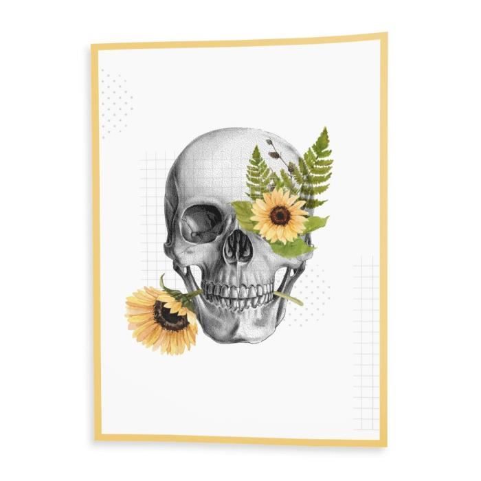 Affiche Poster Squelette Romantique Collage Art Surréalisme Fleurs 91cm ...