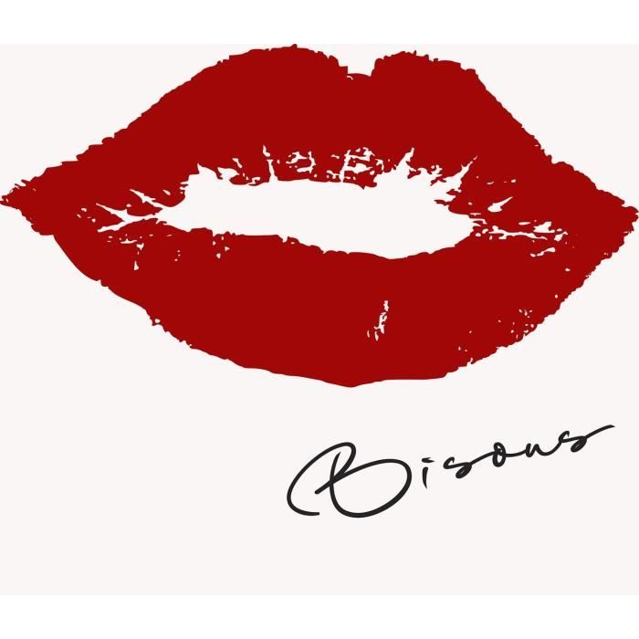 Poster Affiche Bisous Lèvres Rouges 30x35cm - Cdiscount Maison