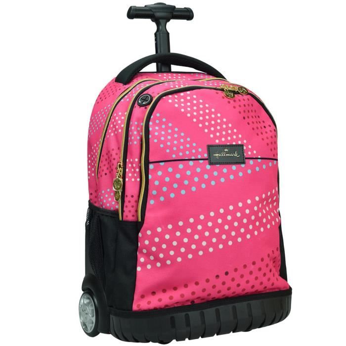 Sac à dos à roulettes - HALLMARK - DOTS - 48 CM - Rose - Trolley Haut ...
