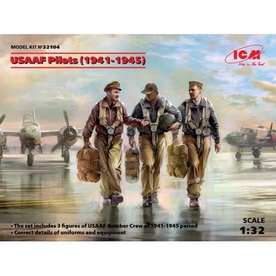 Figurines USAAF Pilots - ICM - 1941-1945 - 3 figures en marche - 1/32 ...