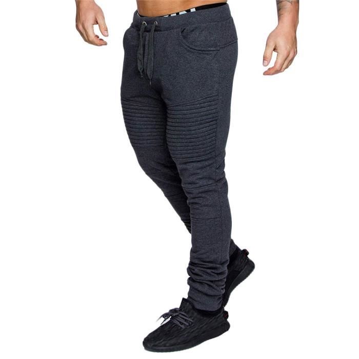 Pantalon Cargo Jogging Hommes - Minetom - Slim Fit - Gris foncé - Sport ...