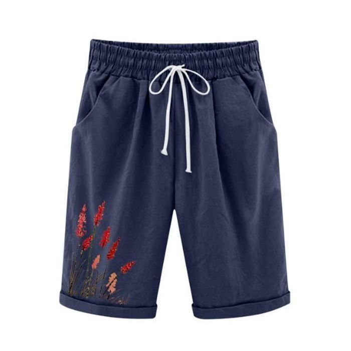 Short Cargo Long Femme Ambre en Coton avec Taille Haute et Poches Ambre ...