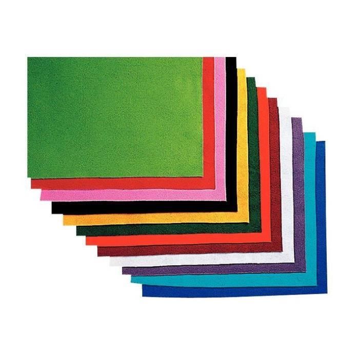 Paquet de 12 coupons de feutrine non adhésive 45 x 47 cm coloris ...