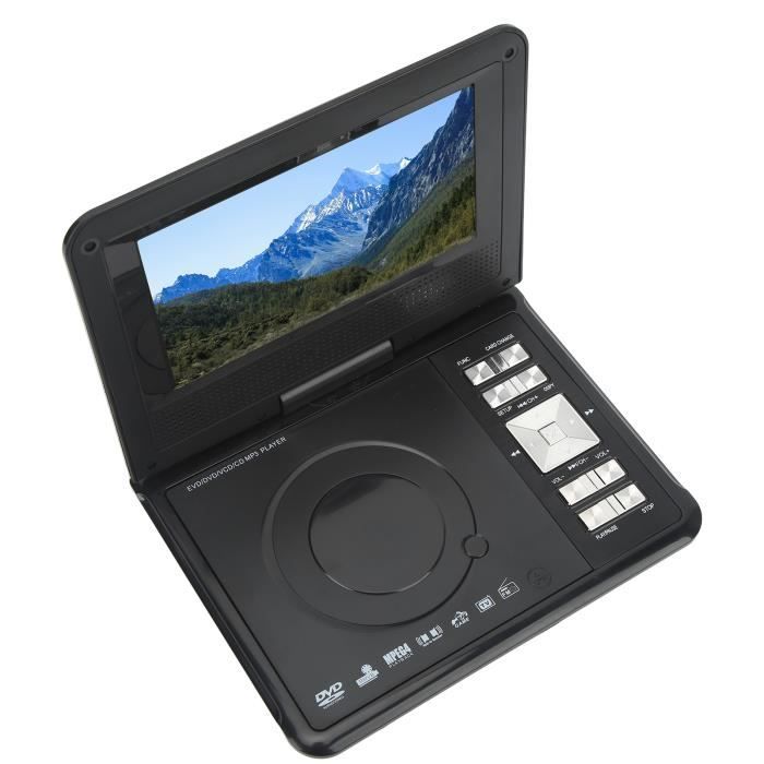 Qiilu Lecteur DVD Portable Lecteur Vidéo De Voyage De Voiture à écran ...