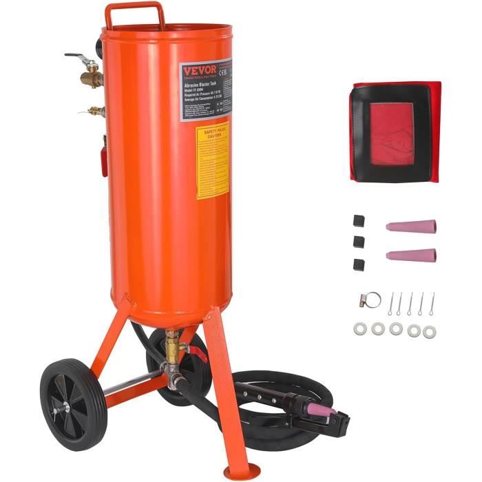 Sableuse Haute Pression Robuste 37 L Kit De Sablage À Air 60-110 Psi Réservoir De Sablage ...