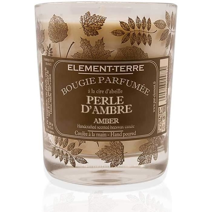 ELEMENT-TERRE Bougie 200 Grammes, 50 Heures Parfum Perle D'ambre272 ...