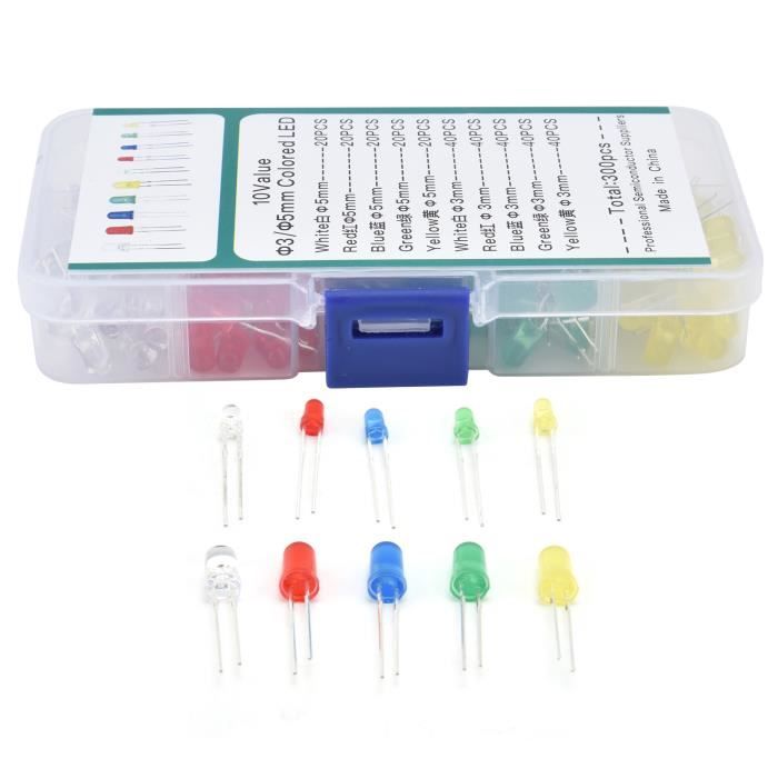 YOSOO Micro LED 300pcs LED Diodes Lumineuses 5 Couleurs Ampoules D ...