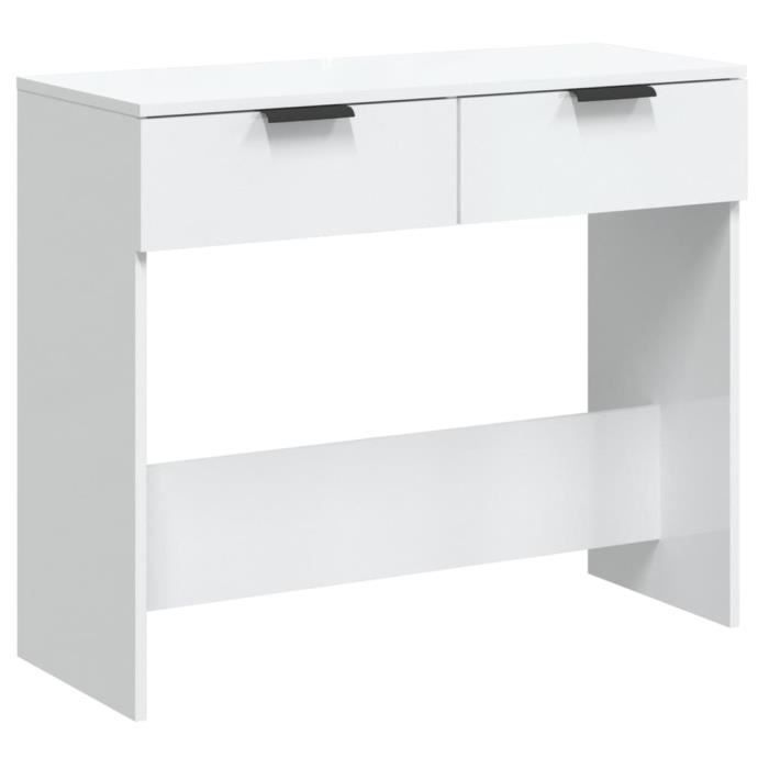 FAN - Tables d'appoint - Table console Blanc brillant 90x36x75 cm Bois ...