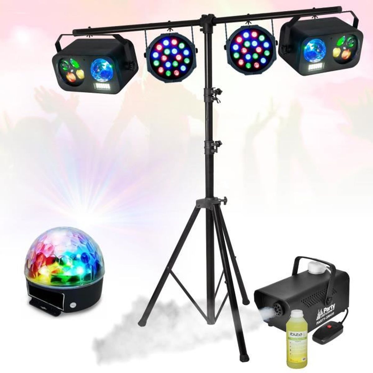 Pack Pied Lumière PARTY LIGHT & SOUND Portique 2 Projecteurs PAR- 2 ...