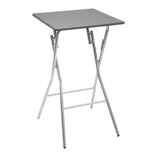 Eazy Living Table Pliante 60 x 60 cm Inès Gris - Cdiscount Jardin