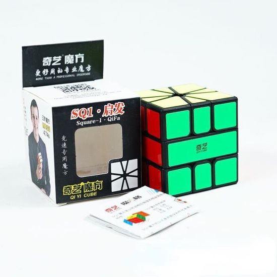 SQ1 - Qiyi Cube magique professionnel pour enfants, Autocollant noir ...