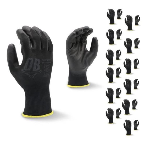 Gants De Travail Protéctifs. 12 Paquets De Gants Polyvalents Revêtus De ...