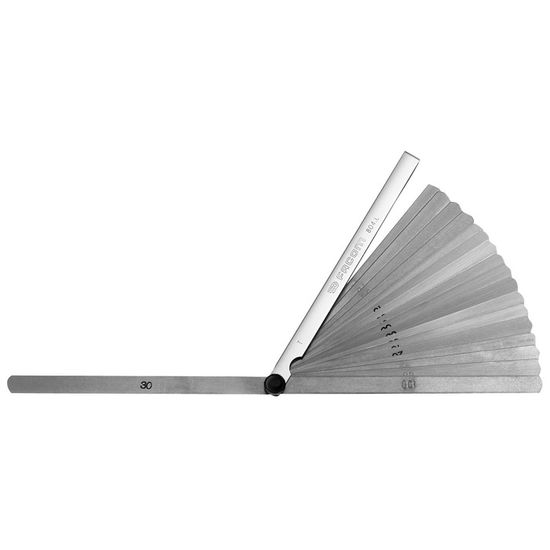 Jauge d'epaisseur metrique longue - 19 lames à bouts ronds longueur 250 ...