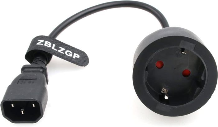 Cable adaptateur IEC 320 C14 male vers prise européenne Schuko femelle pour cordon d ...