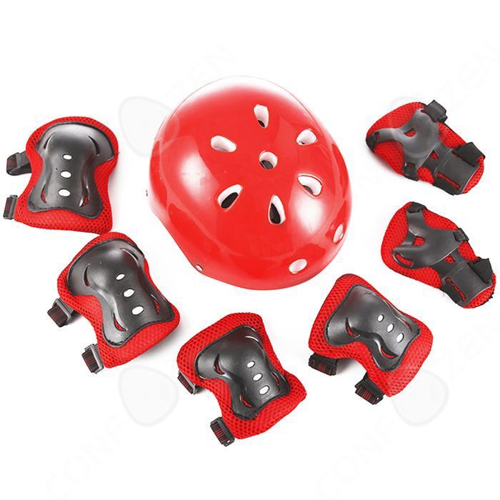Casque de roller 21,5x17cm 6 genouillères résistant à l'usure ...