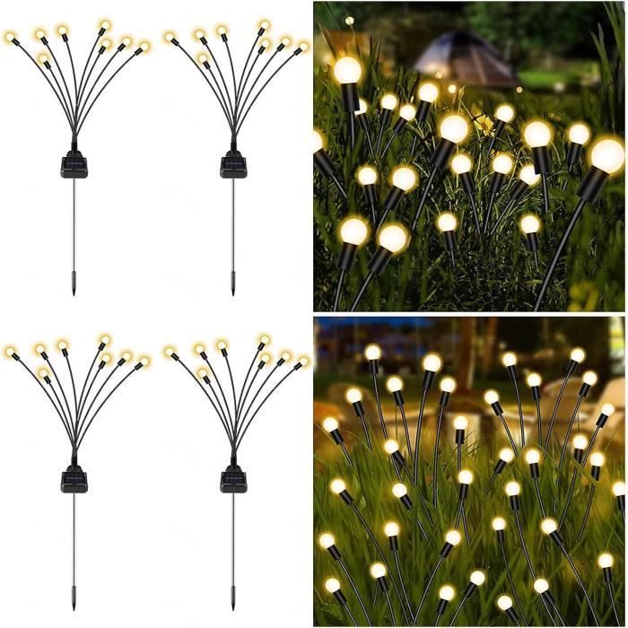 Lampe Solaire Effet Luciole, 4 Packs De 6 8 10 Led Lampes Solaires Exterieures Jardin, Avec 2 ...