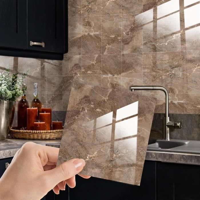 Stickers Carrelage Credence Adhesive Adhesif Carrelage Cuisine 15X15 Cm ...