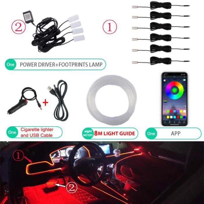 Lumière ambiante intérieure - LED - 10in1 8m - RGB - Contrôle Bluetooth ...