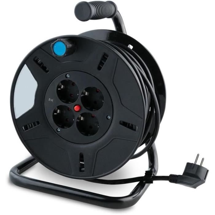 Rallonge enroulable 50m Brightium B1181075 - Cdiscount Bricolage