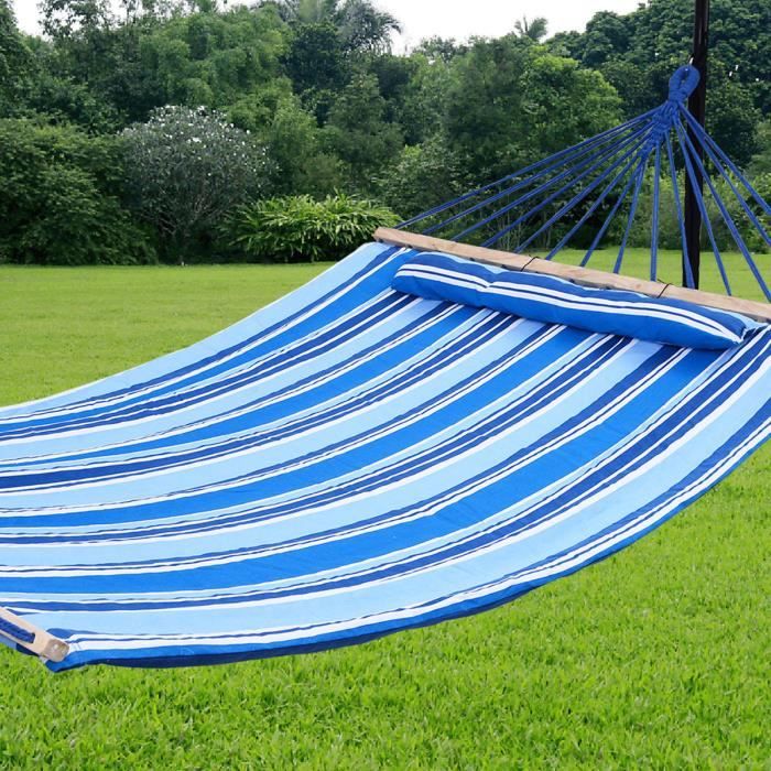 Hamac de jardin double grand lit camping balancelle transat jardin 160 ...