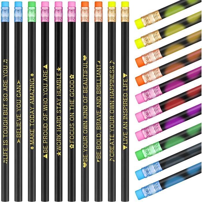 Lot de 40 crayons d'humeur à changement de couleur avec citations ...