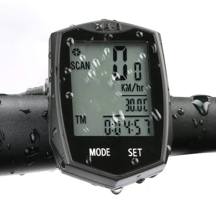 Compteur de Vitesse, Ordinateur de Vélo Sans Fil et Multifonction Suivi ...