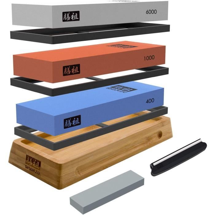 Pierre à aiguiser, pierre à aiguiser 400 1000 6000, ensemble de pierres à aiguiser extra large ...