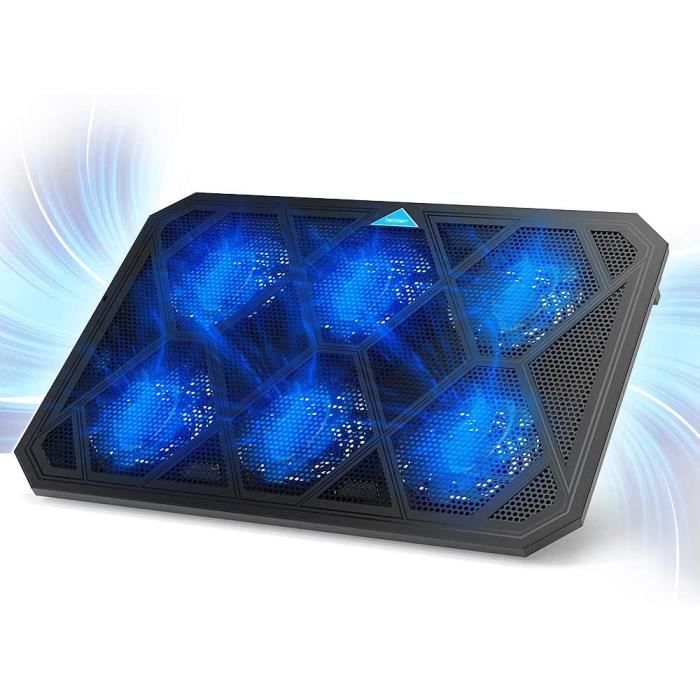 Refroidisseur PC Portable avec 6 Ventilateurs Silencieux, Volume d'air ...
