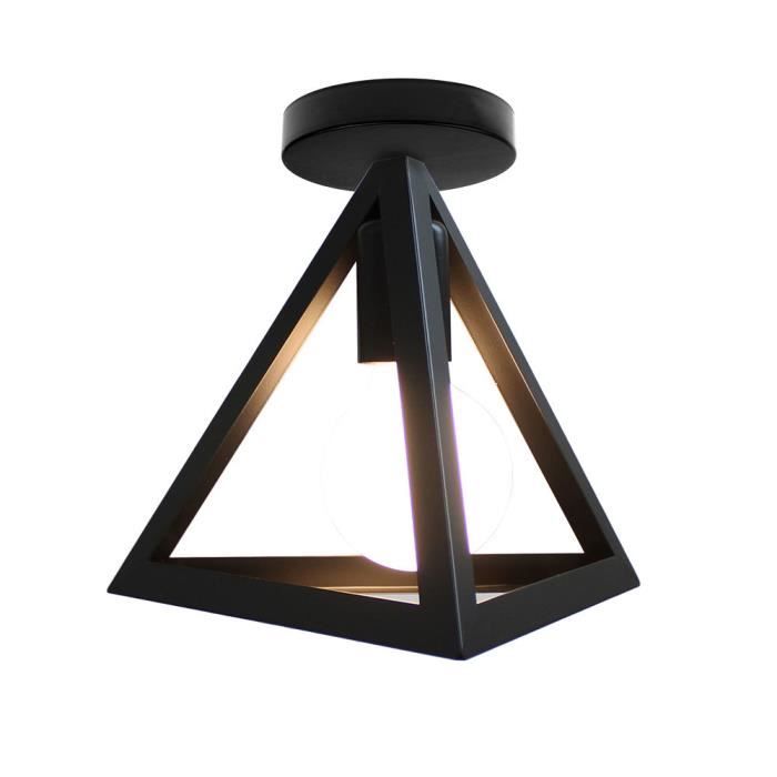 COUNT Moderne Plafonnier Industrielle Cage Triangle en Métal Noir Loft - Ø25cm - 1pcs Rétro ...