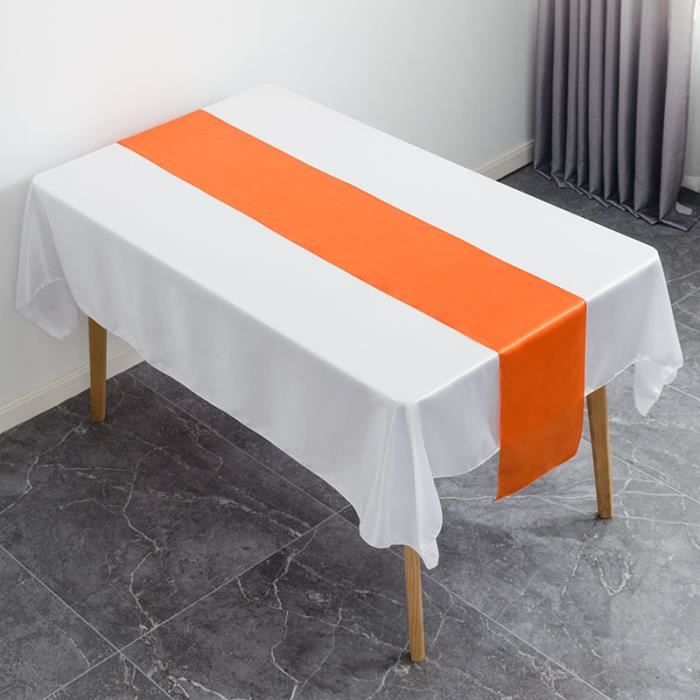 Chemin de Table - Satin - Orange - 30x275cm - Décoration de Mariage ...