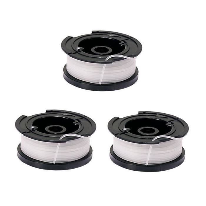 Lot de 3 Bobines de Rechange pour Coupe-Bordures BLACK+DECKER A6485-XJ - Fil en Nylon de 15 mm ...