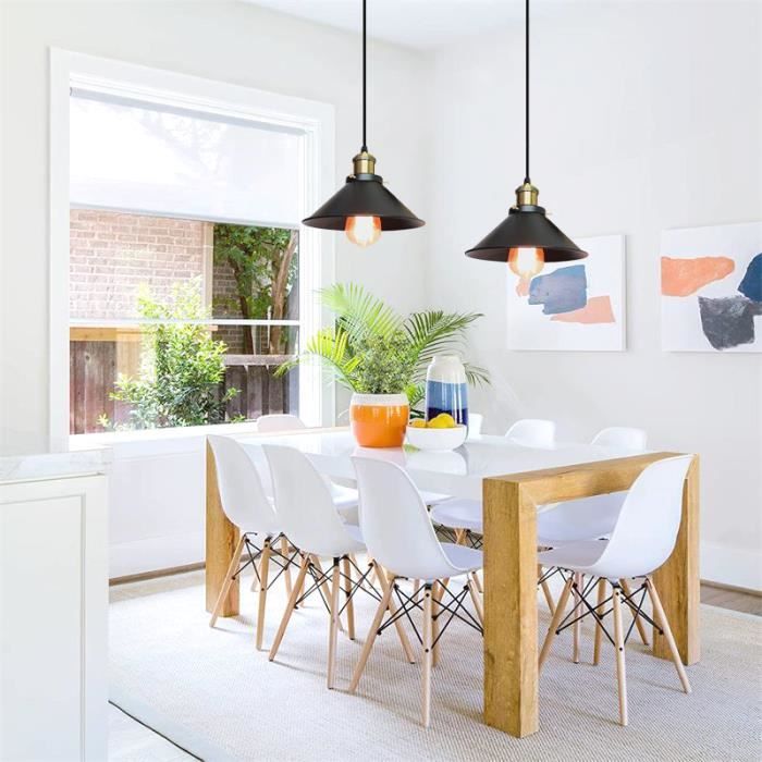 Kawoo 2pcs Retro Lustre Suspension,Lampe Luminaire Industrielle ...