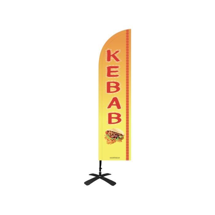 Drapeau "KEBAB" de dimensions 255 x 60 cm avec kit complet Tramontane ...