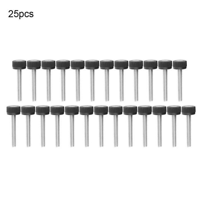 25Pcs Vis De Pouce Couvercle En Nylon Moleté En Acier Inoxydable 6-32 ...