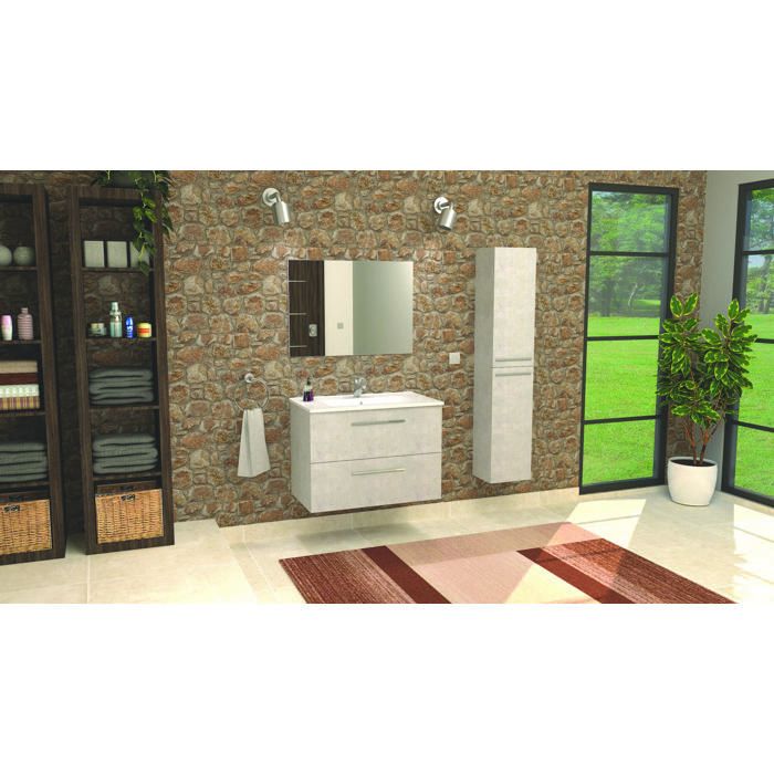 ONDEE ZEN Colonne de rangement à suspendre ARUBA - 30cm - Ciment ...