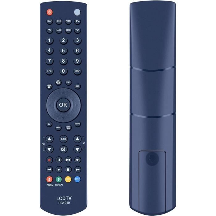 Télécommande De Rechange Rc1910 Compatible Avec Toshiba Polaroid Bush Sharp Telefuken Tv ...