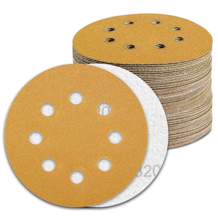 Disque Poncage 125Mm Grain 320 Papier Poncer 100Pcs Disques Abrasif ...