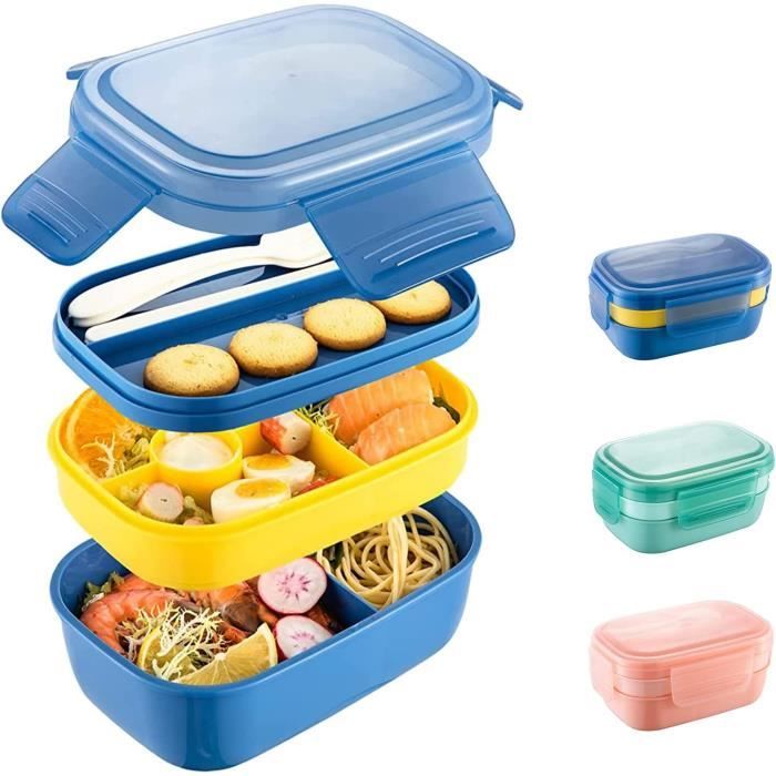 Aiuuee Lunch Box 1900ML Boite Repas avec Compartiments et Couverts ...