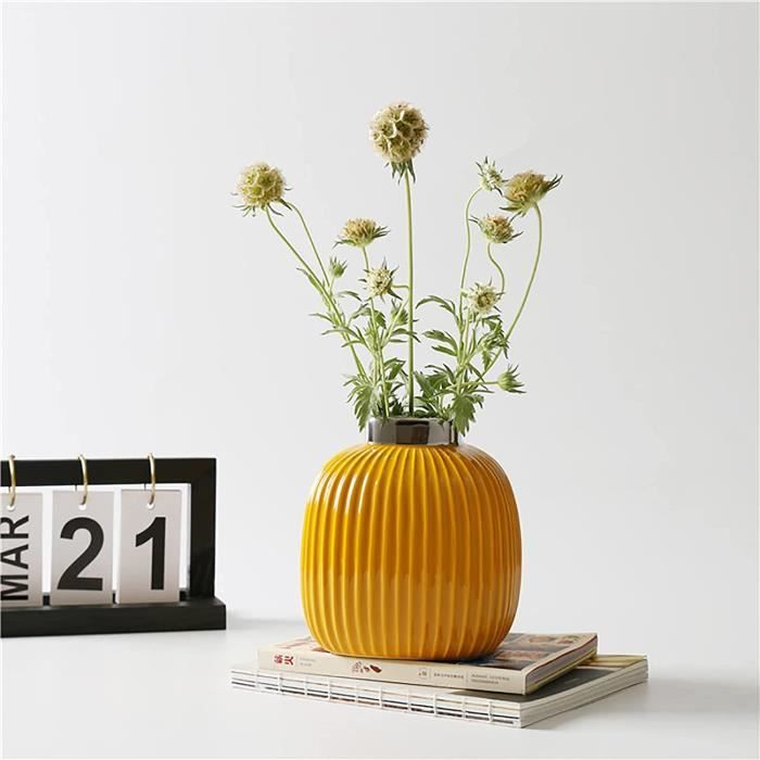 Mandarin Decor Petit vase carré en céramique Jaune moutarde 13 cm149 ...