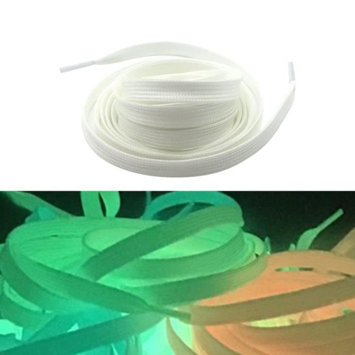 1 paires de lacets de sport lumineux lueur dans la nuit noire couleur ...