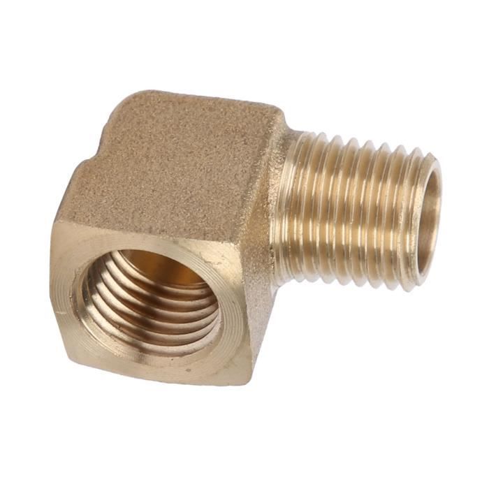 Raccord de tuyau coudé - YOSOO - 1/4 NPT - Laiton - 90 degrés - Mâle/Femelle - Cdiscount Bricolage