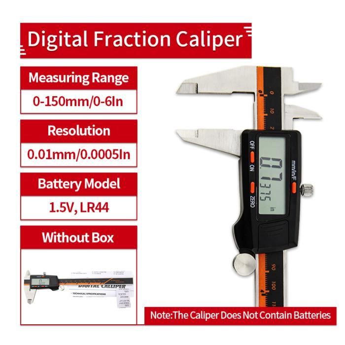 MICROMETRE,Fraction Caliper--Pied à coulisse numérique électronique en ...