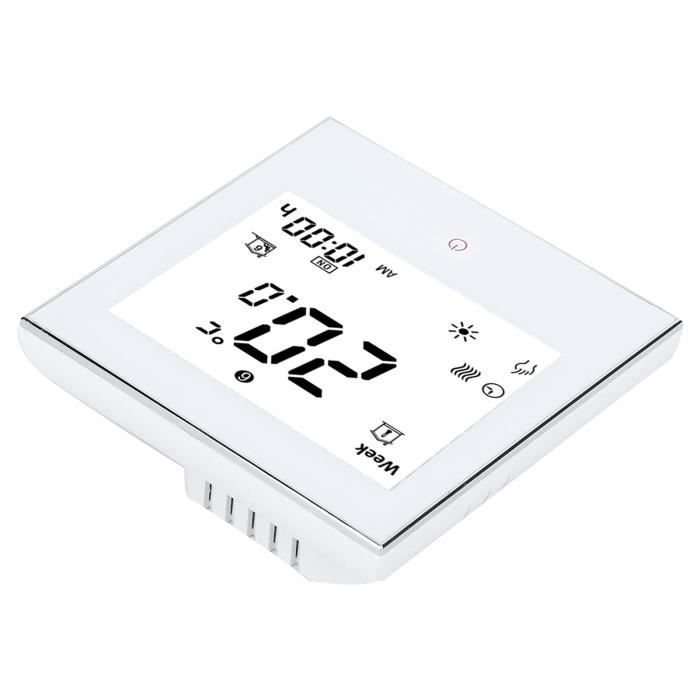 Thermostat d'ambiance de chauffage Affichage LCD programmable hebdomadaire Écran tactile 3A ...