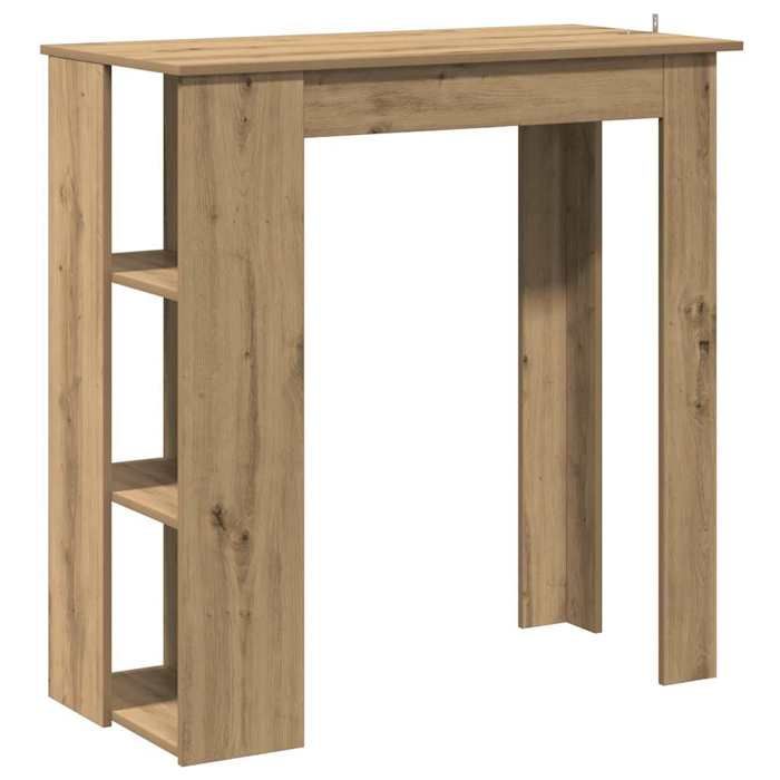 VidaXL Table de bar avec étagère chêne artisanal bois d'ingénierie ...