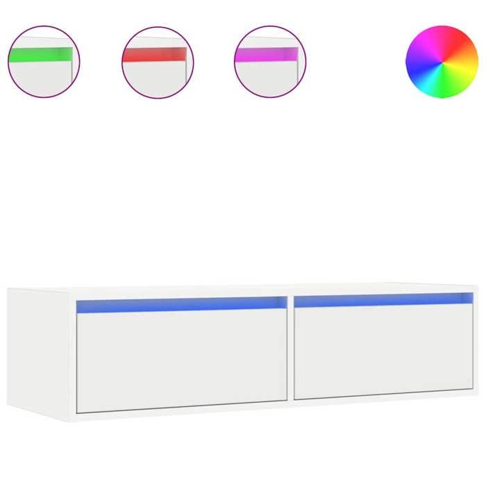 Meuble TV à LED-Banc TV avec lumière LED blanc 100X35,5x25 cm ...