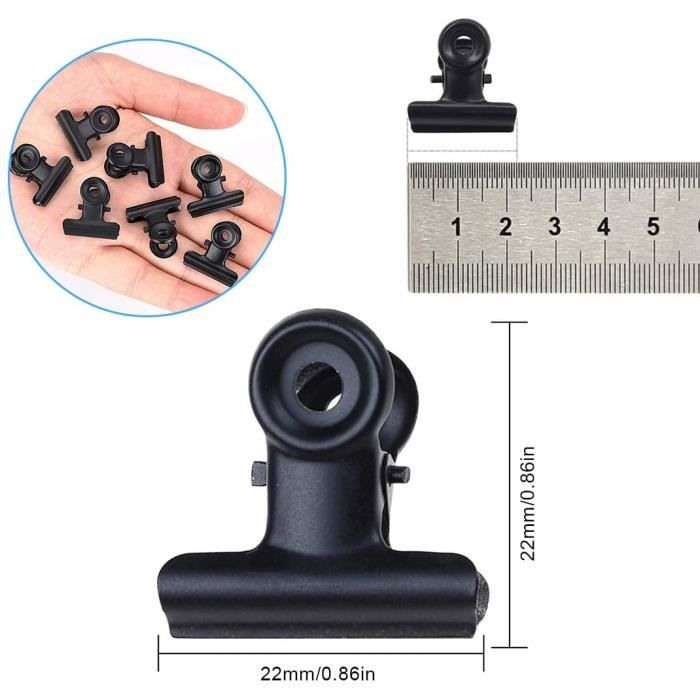 Pince Photo - Metal - 22mm - 30pcs - Noir - Durable et Réutilisable ...