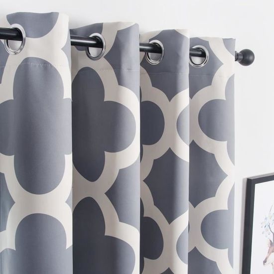 Topfinel Rideau Occultant Motif de Trèfle à Quatre Feuilles à Oeillets ...